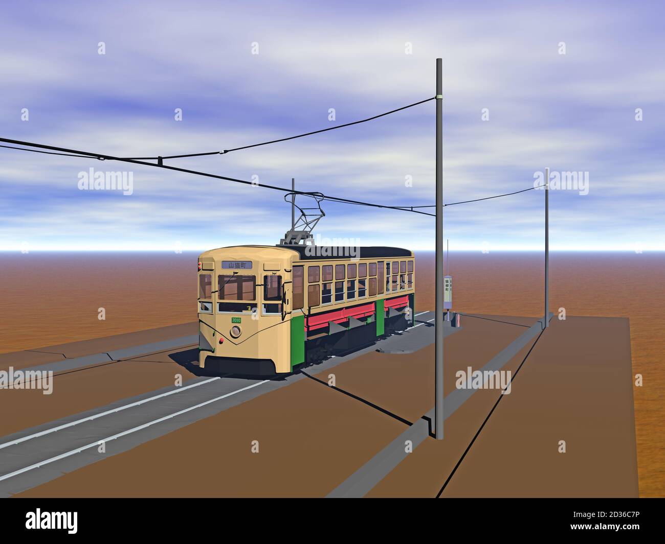 Regional train with catenary in the landscape Stock Photo - Alamy