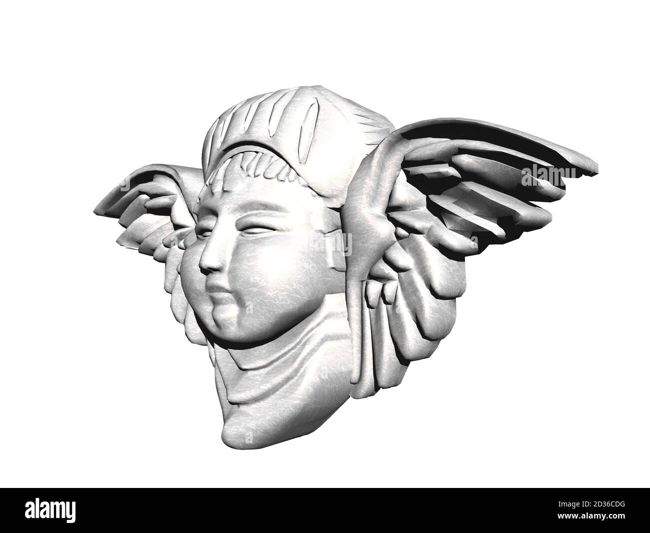 Angel face with plaster wings Stock Photo - Alamy