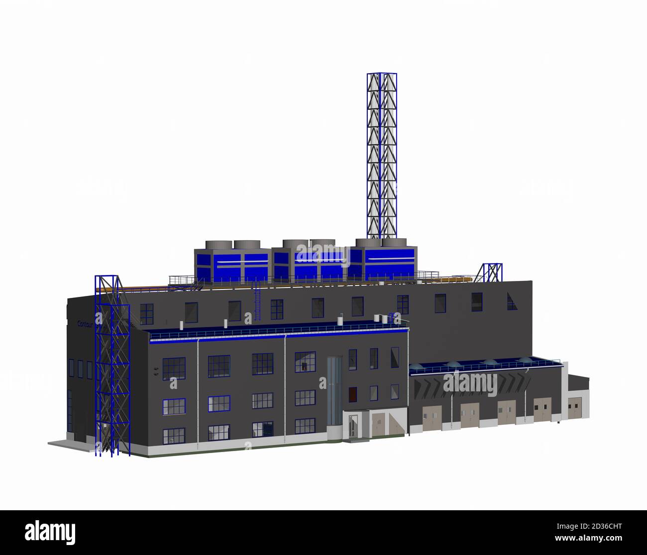 large factory with chimney Stock Photo - Alamy