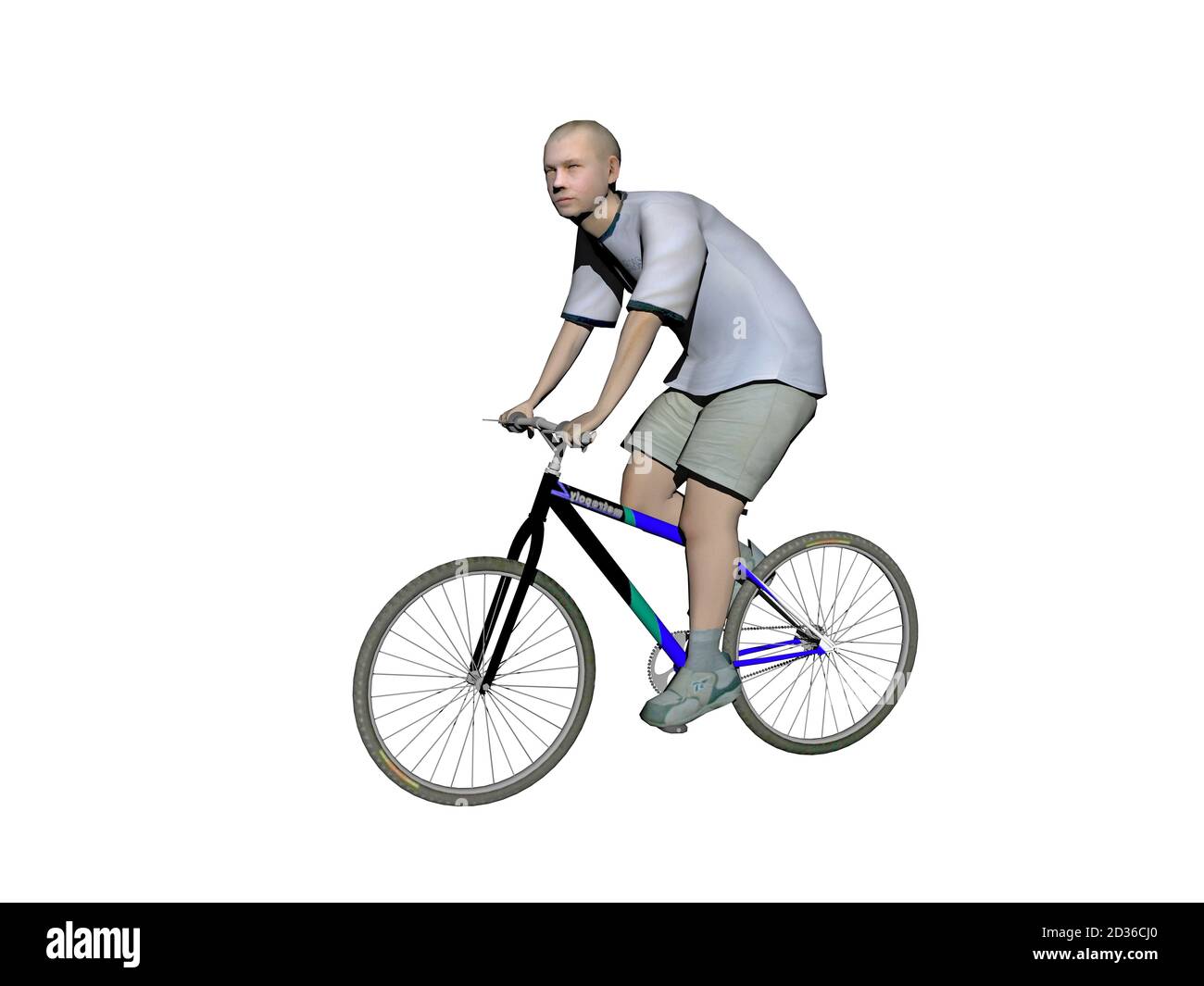 man with crooked back on bike Stock Photo - Alamy