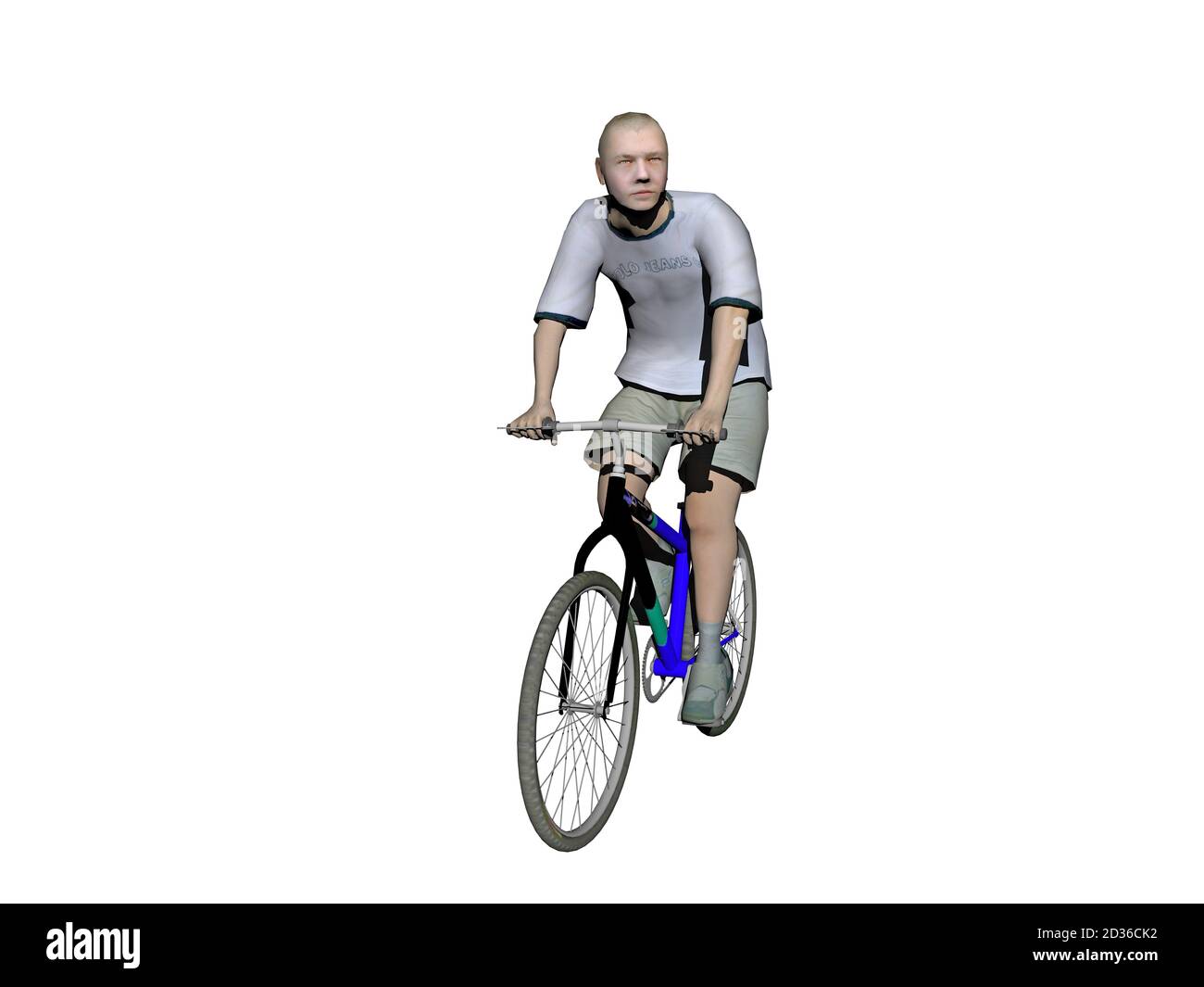 man with crooked back on bike Stock Photo - Alamy