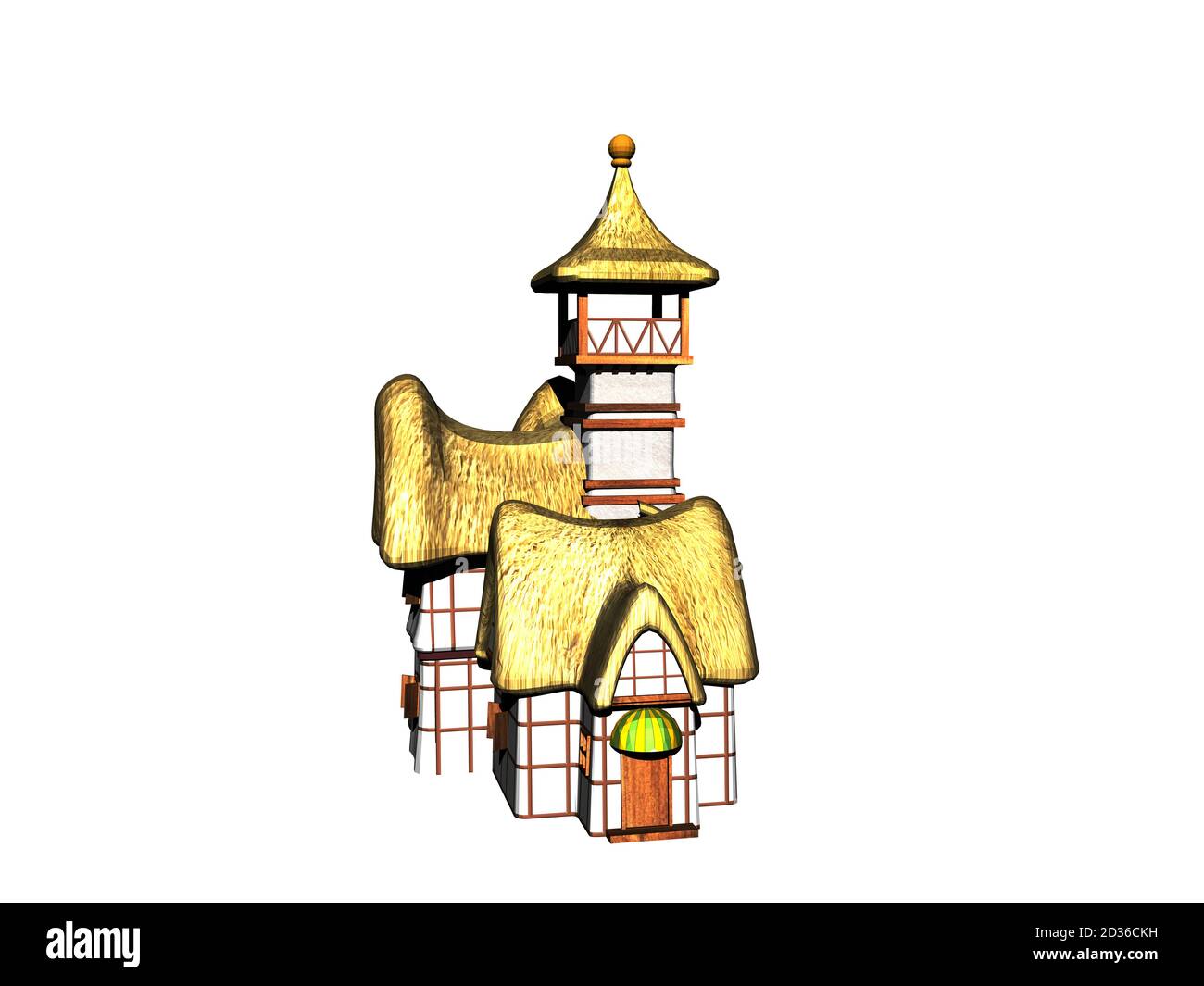 colorful cartoon dwarf house with turret Stock Photo - Alamy