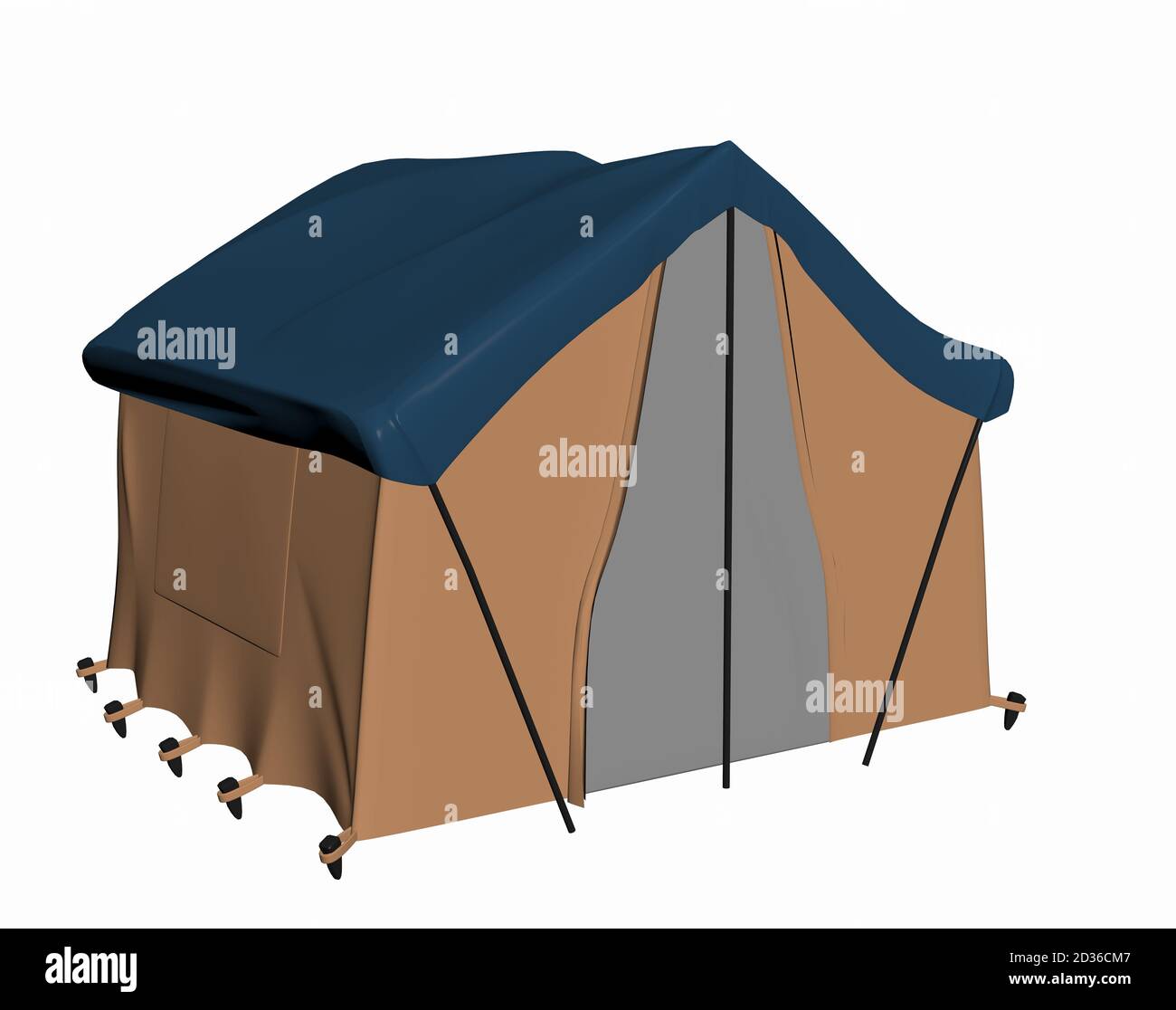 large brown family tent for camping Stock Photo - Alamy