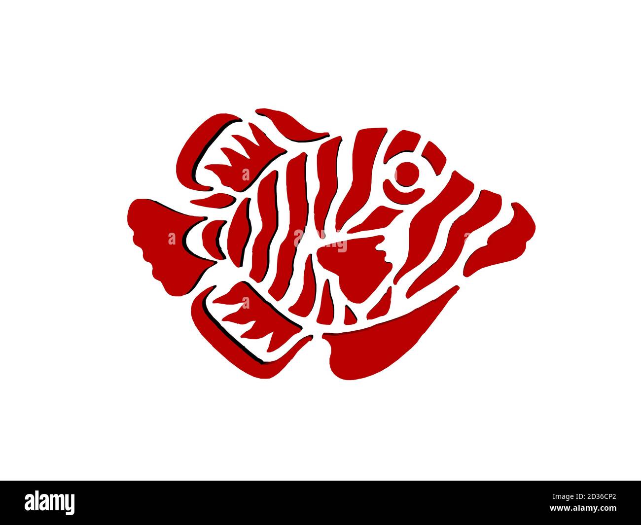 red cute comic fish Stock Photo - Alamy