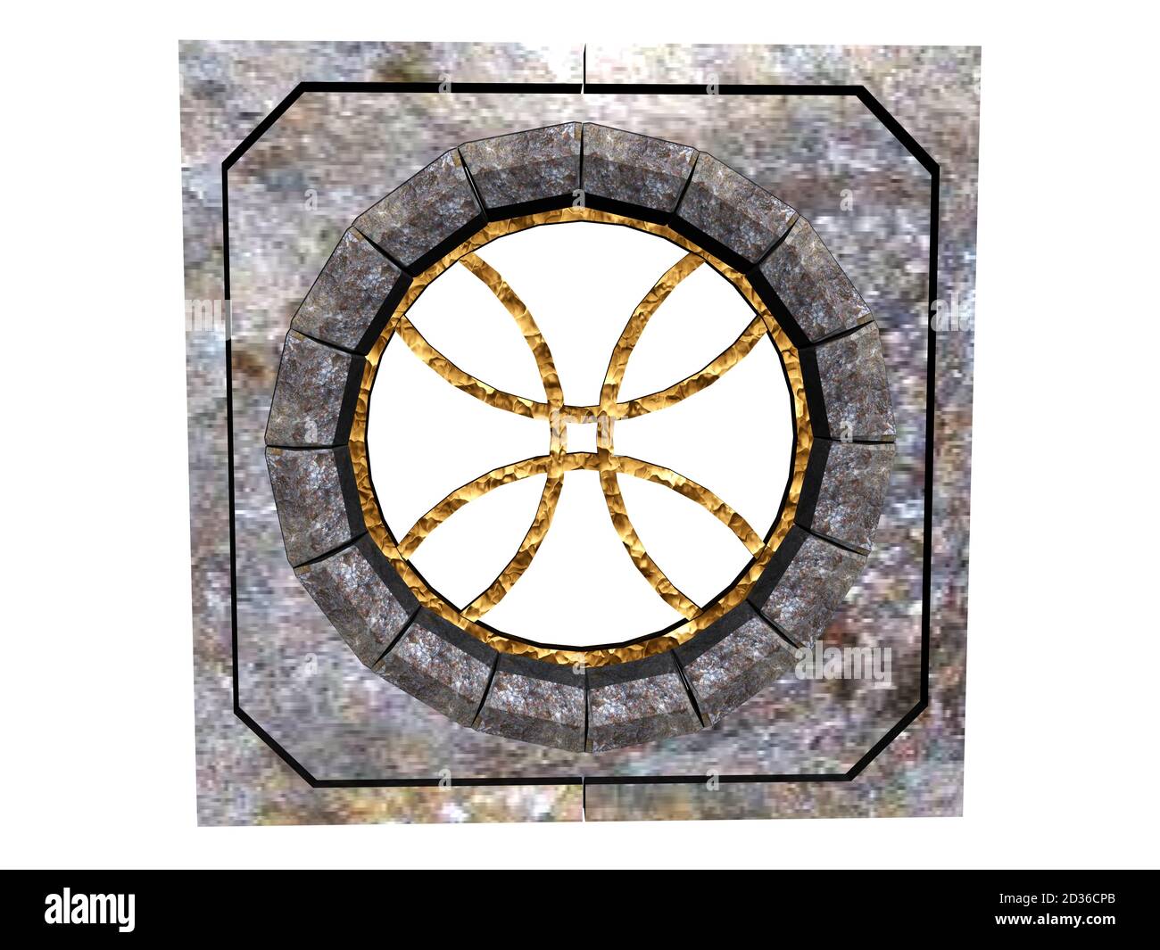 antique round stone window Stock Photo - Alamy