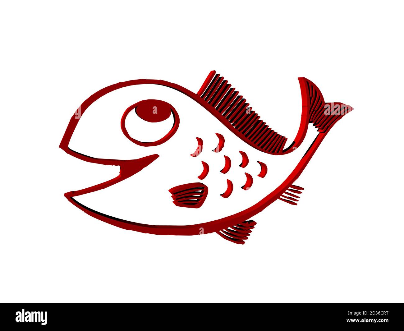 red cute comic fish Stock Photo - Alamy
