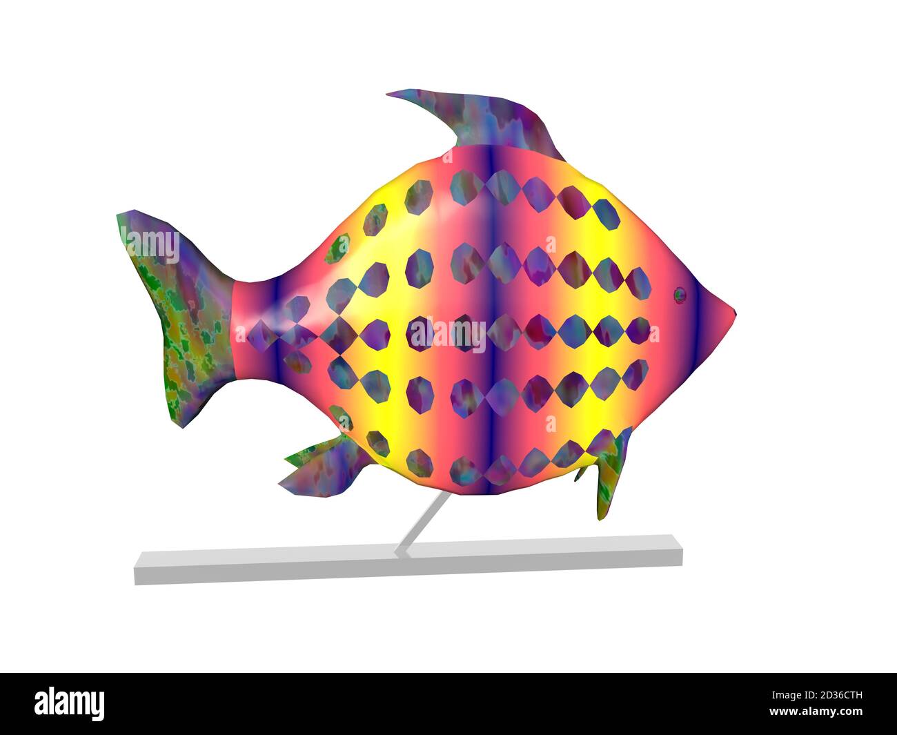 colorful fish as a trophy on stand Stock Photo - Alamy