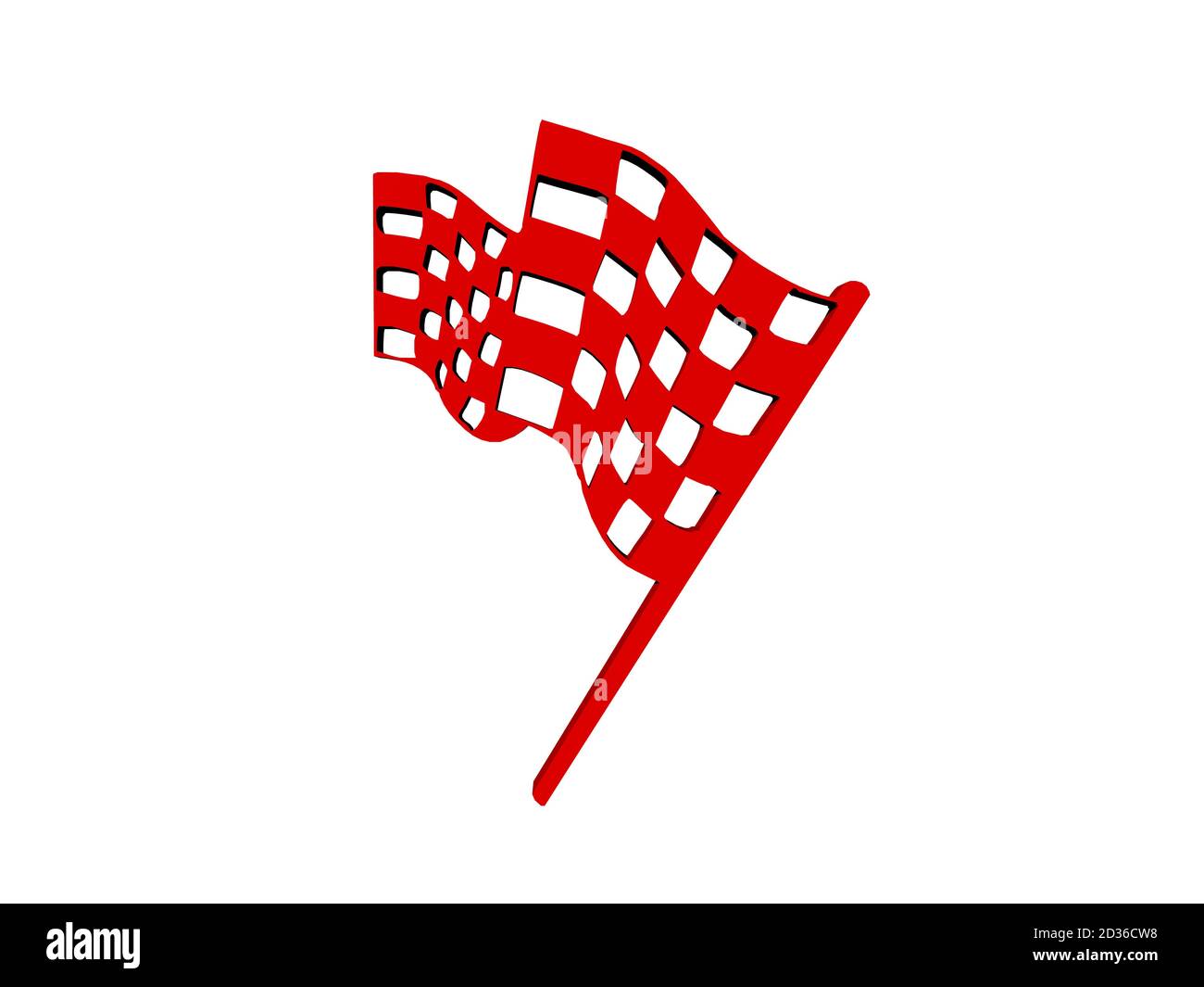 red symbol of a start flag at the car race Stock Photo - Alamy
