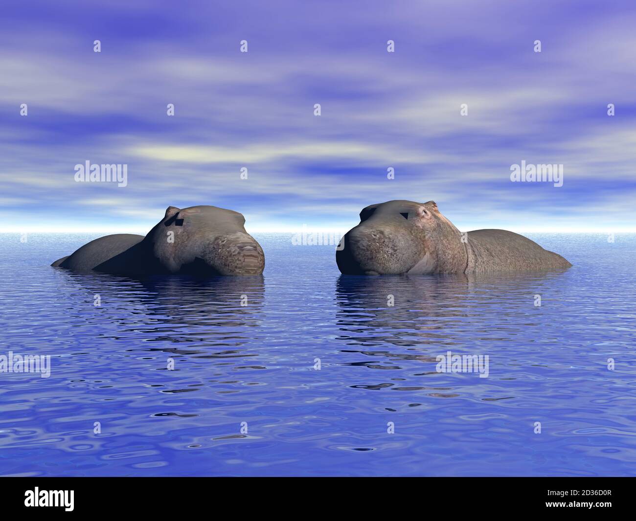 heavy sluggish hippo in Africa Stock Photo - Alamy