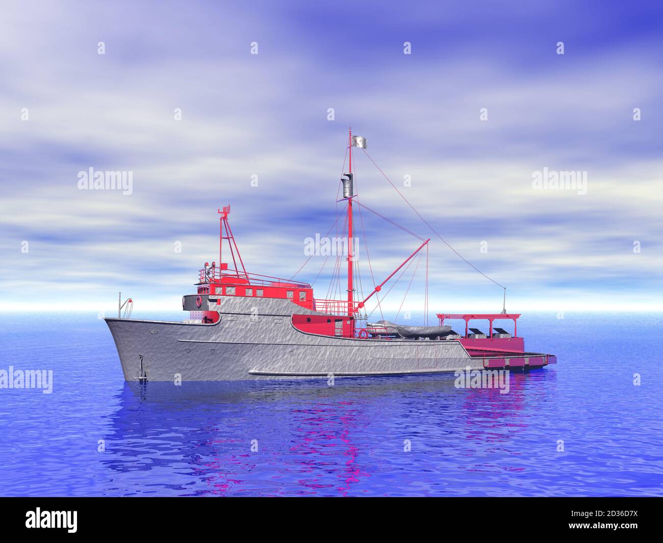 large fishing boat with nets Stock Photo - Alamy