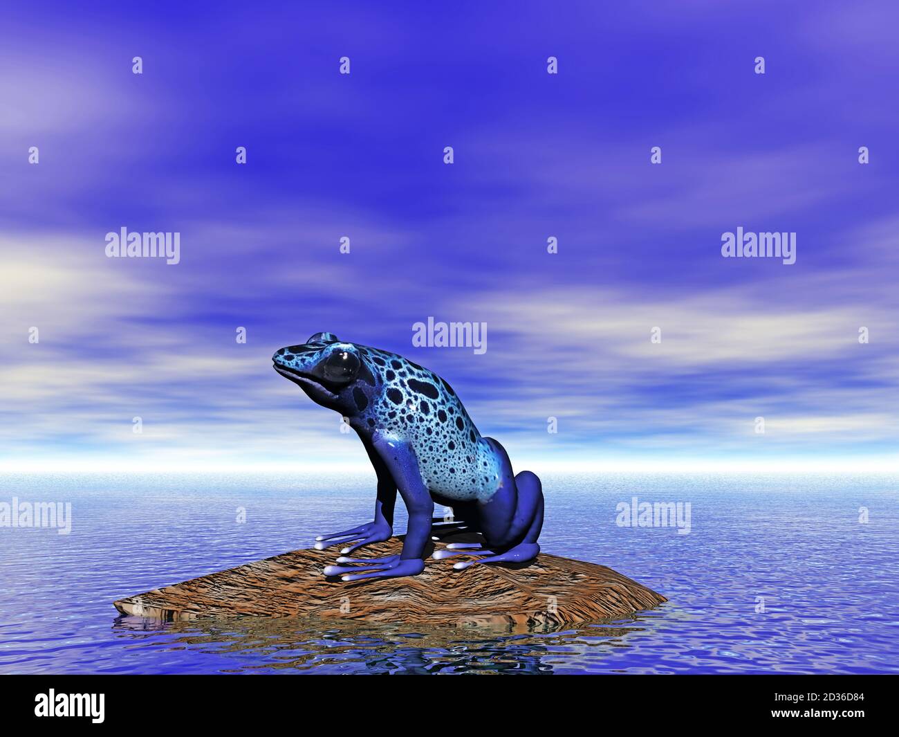 small blue poison dart frog from the Amazon Stock Photo - Alamy