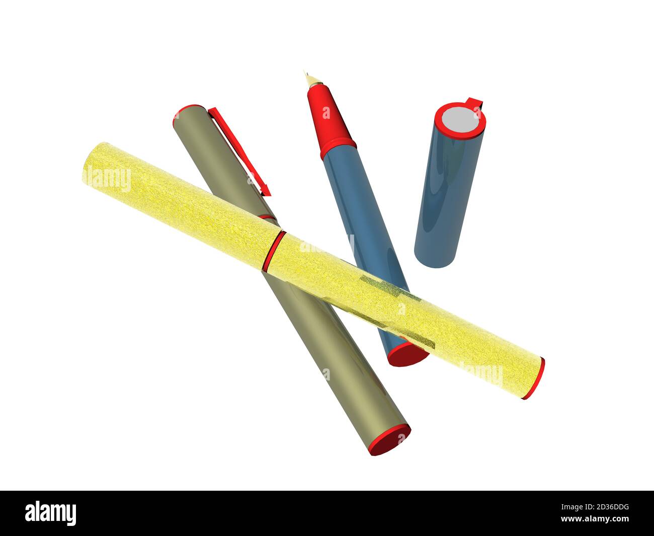 colorful fountain pen with cap and ink Stock Photo - Alamy