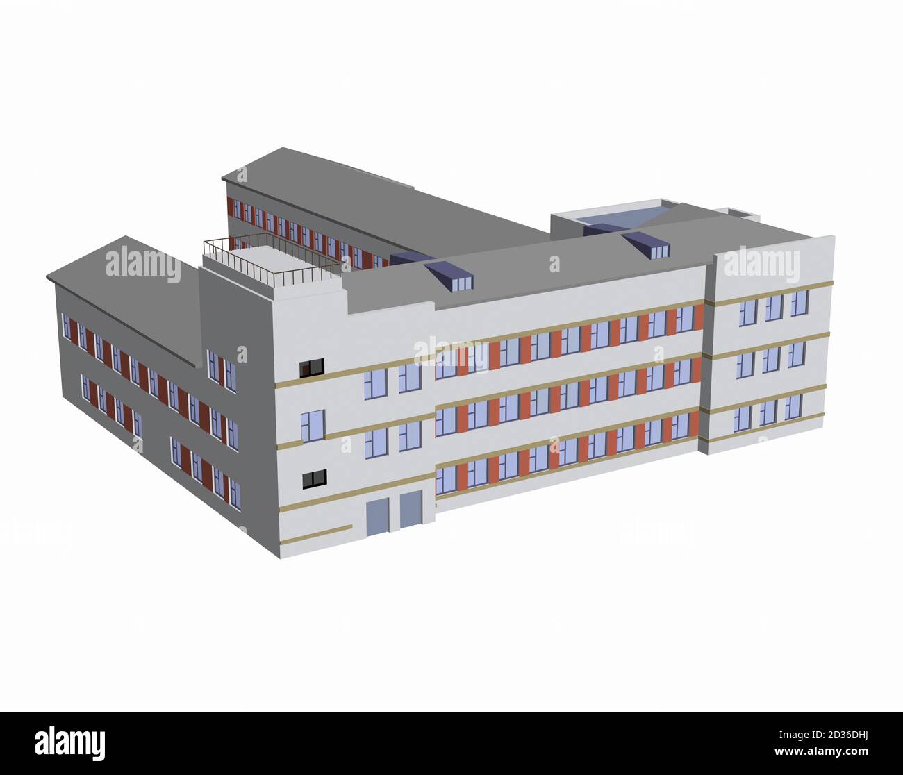 large old administration building with rows of windows Stock Photo - Alamy