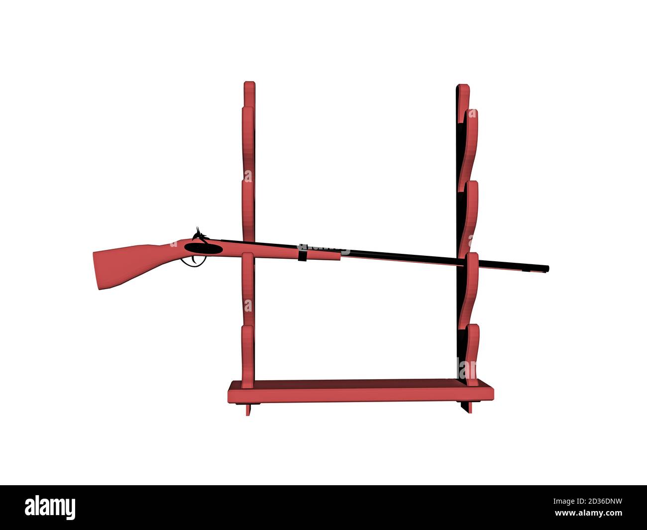 wooden gun stand with rifle on the cheek Stock Photo - Alamy