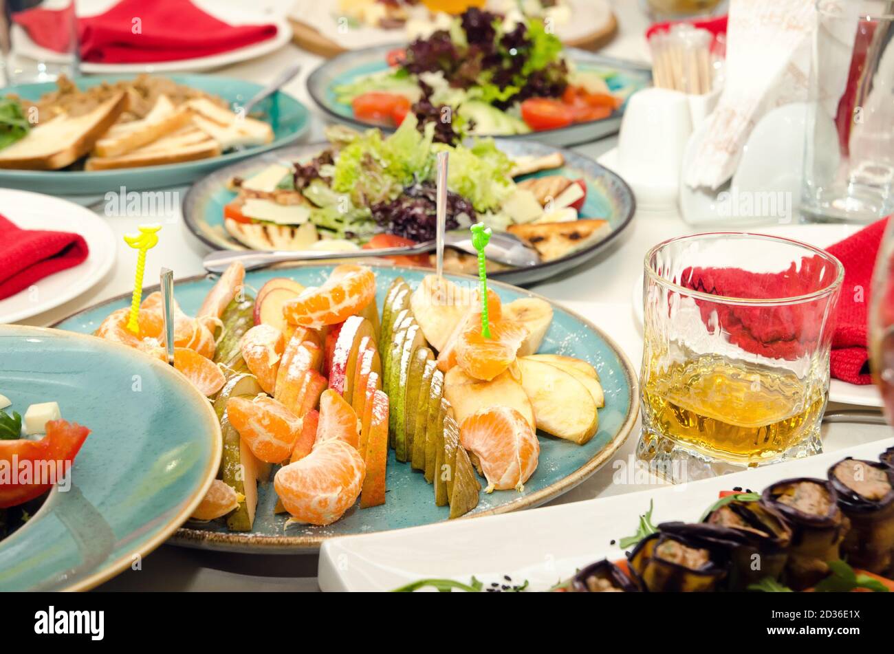 food on the table in restaurant Stock Photo - Alamy