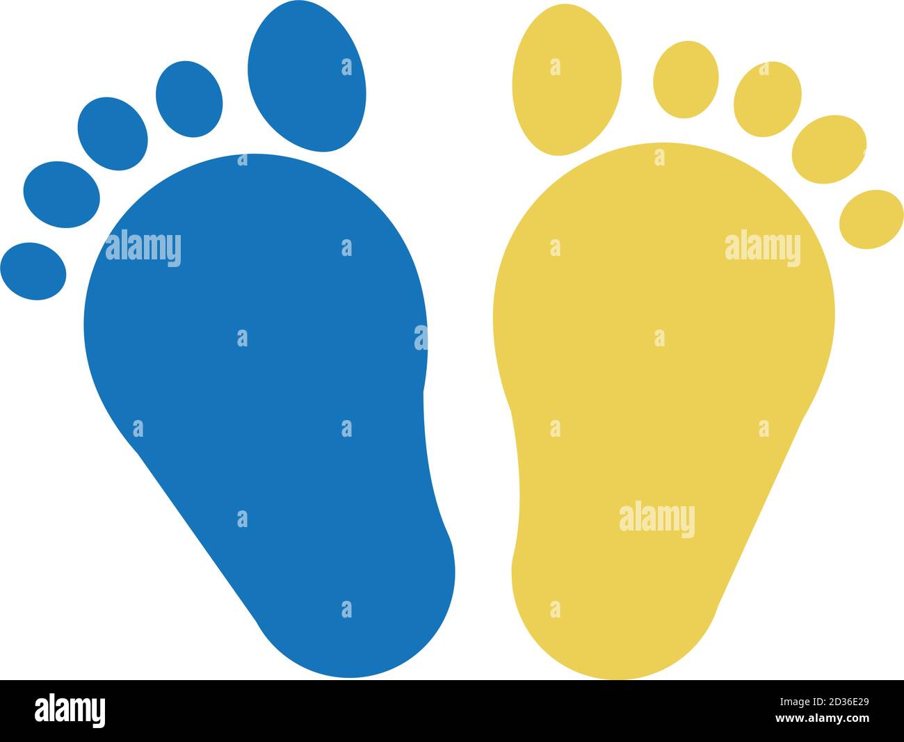world down syndrome day, childrens foot print vector illustration flat ...