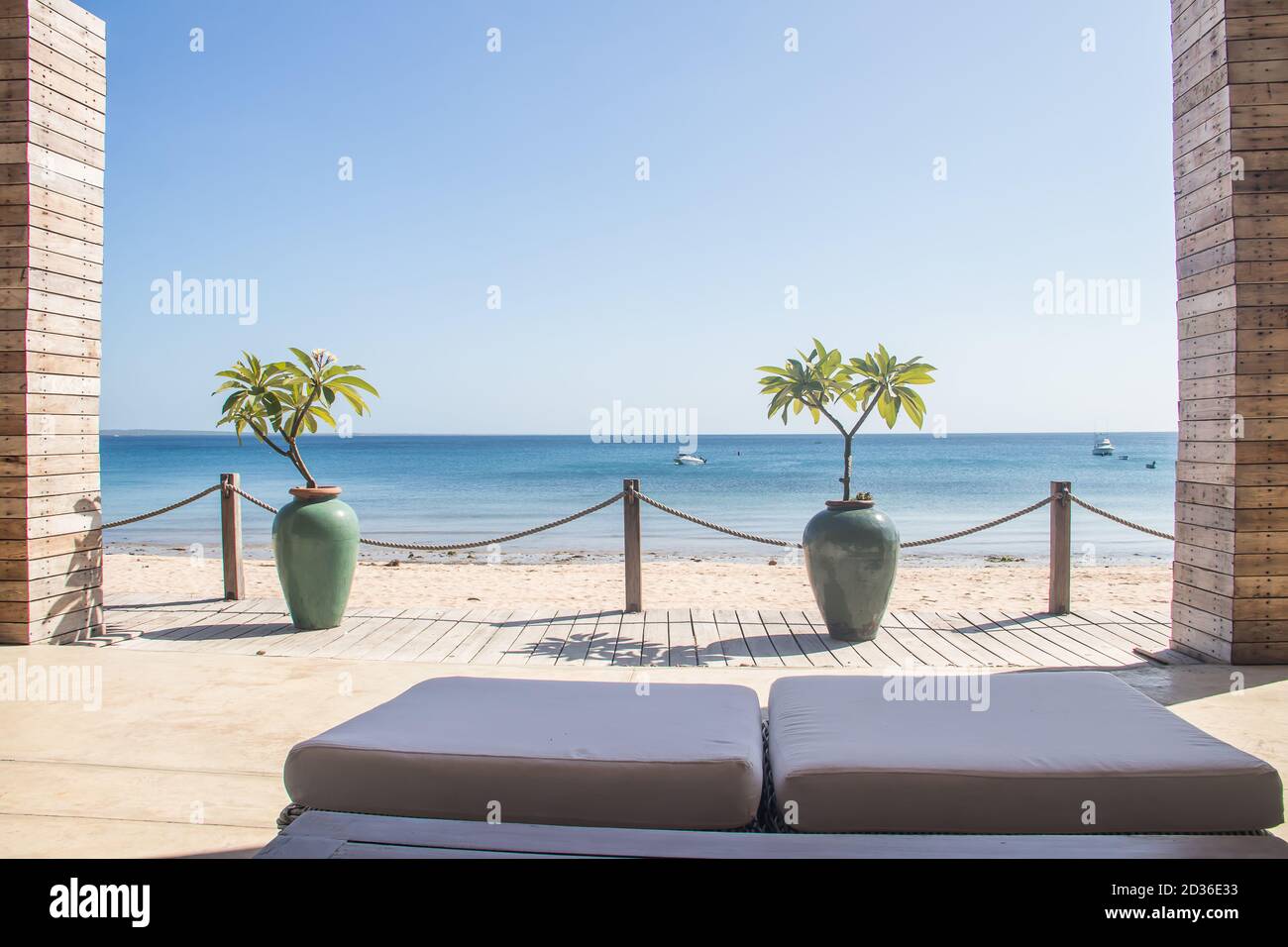 Luxury bar and restaurant at the tropical beach, place to relax and ...
