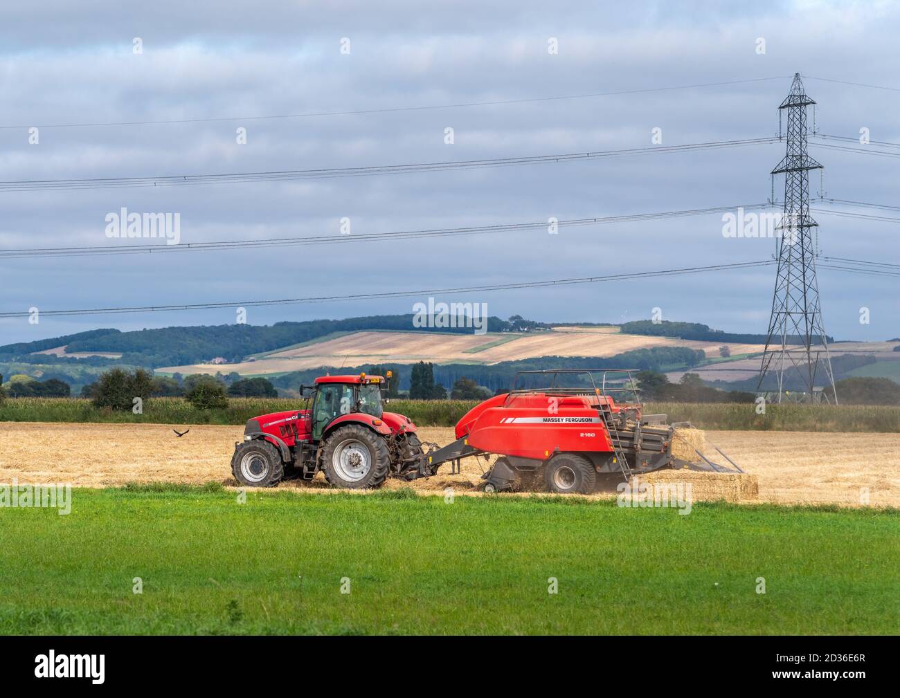 Tractor baling hay hi-res stock photography and images - Alamy