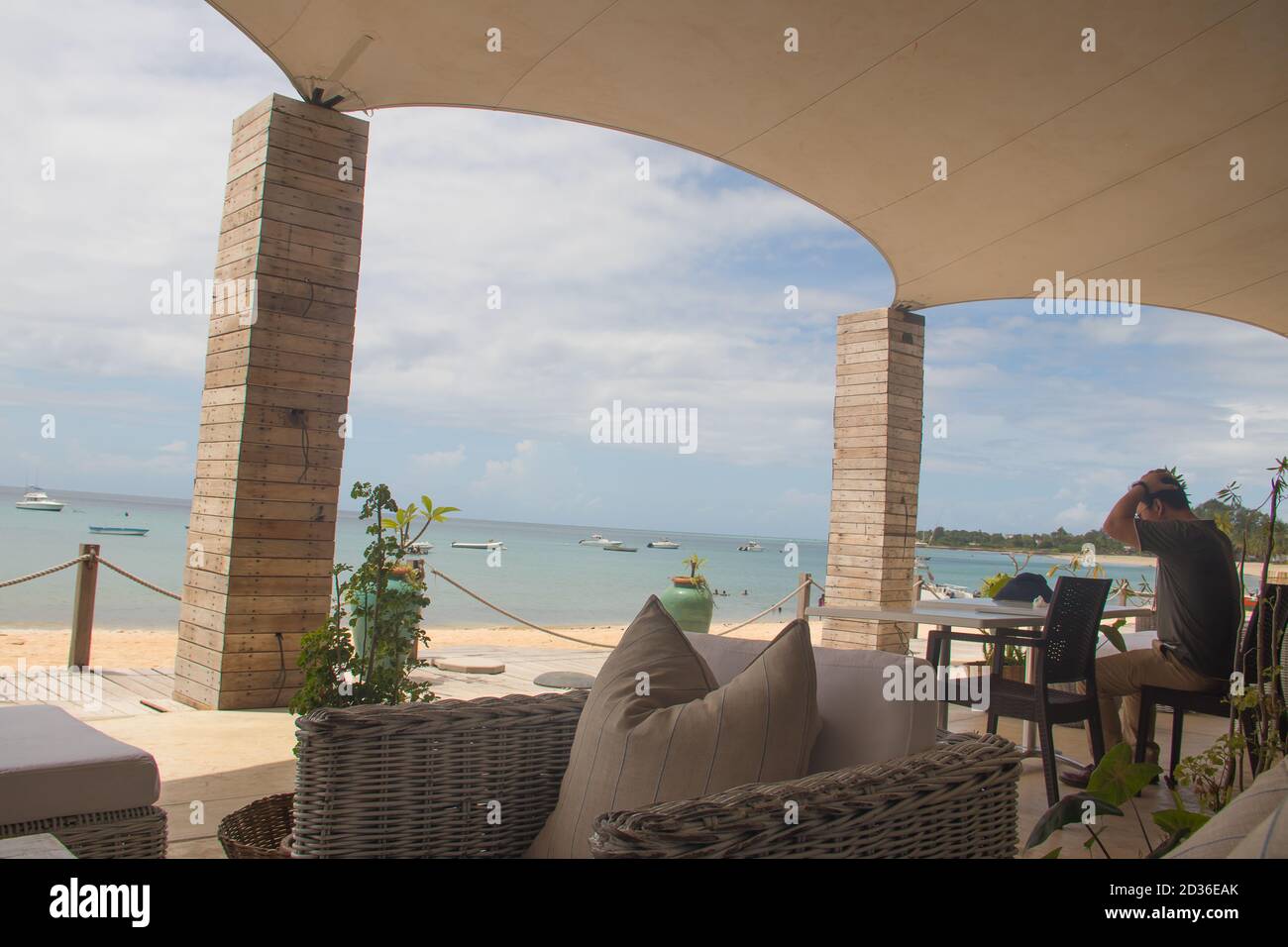 Luxury bar and restaurant at the tropical beach, place to relax and ...