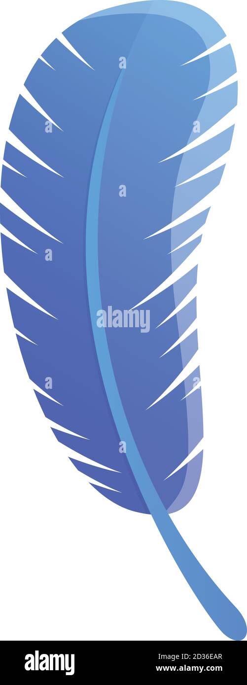 Blue feather icon. Cartoon of blue feather vector icon for web design ...