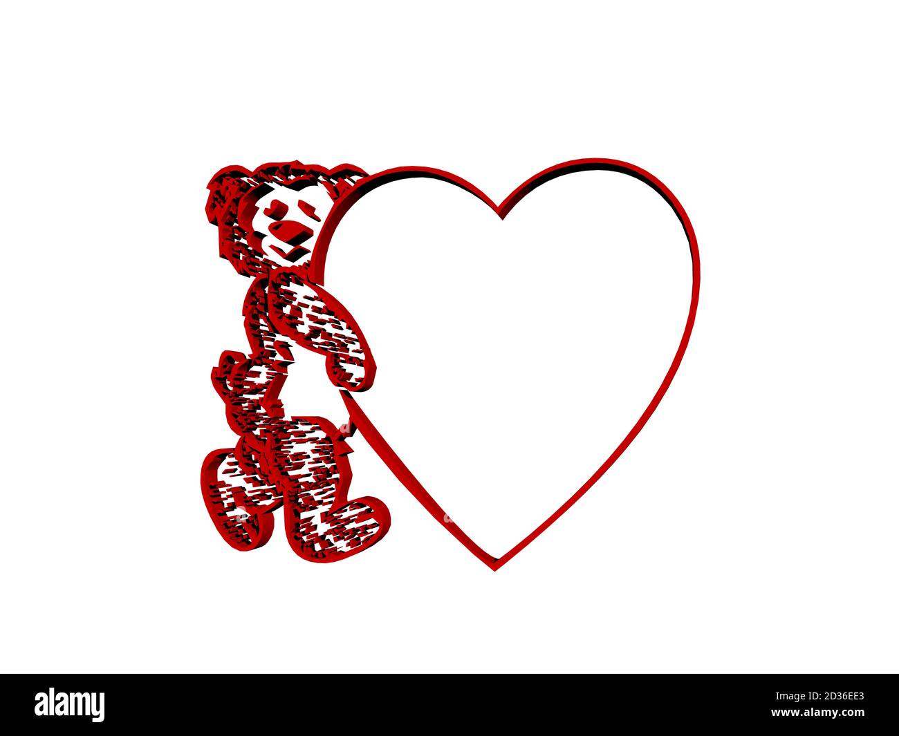 red cute comic bear Stock Photo - Alamy