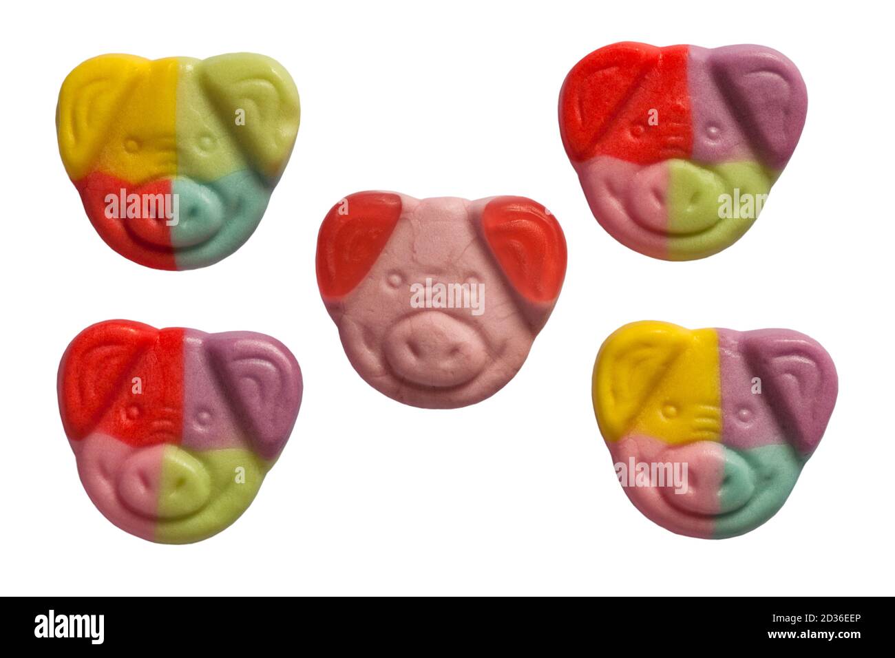 new Marks & Spencer percy pig party time sweets isolated on white background - made with real ...