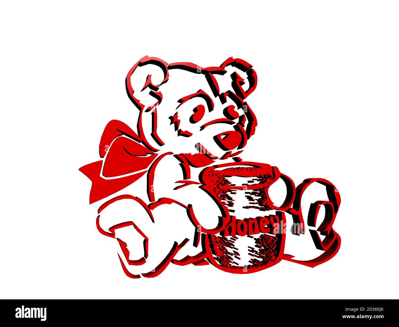 red cute comic bear Stock Photo - Alamy