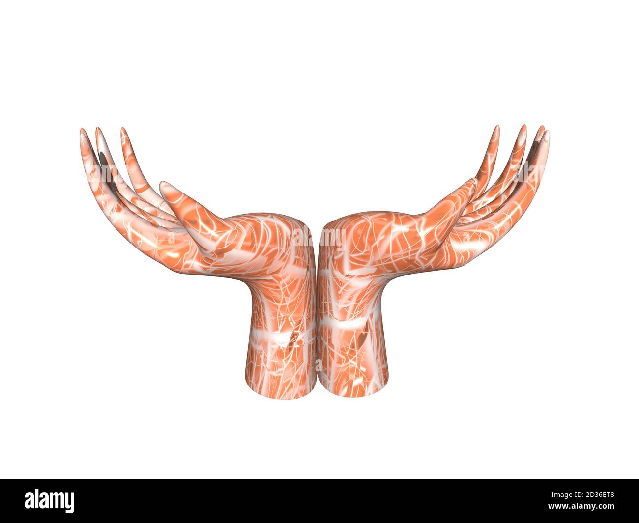 stone statuette of open hands Stock Photo - Alamy