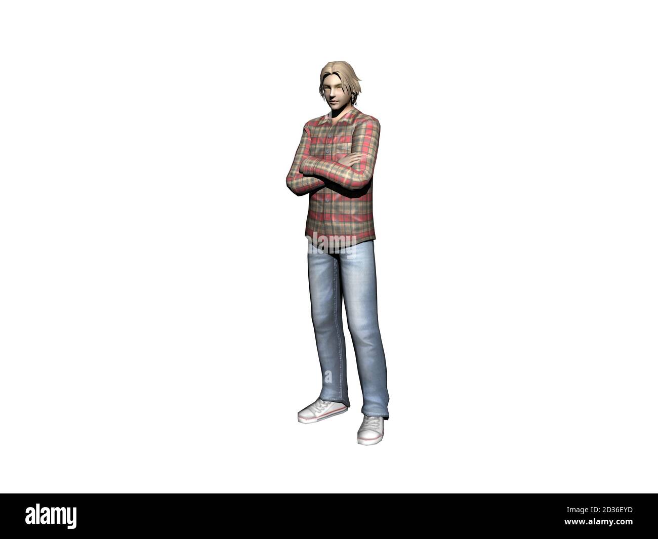 young slim man in shirt and jeans Stock Photo - Alamy