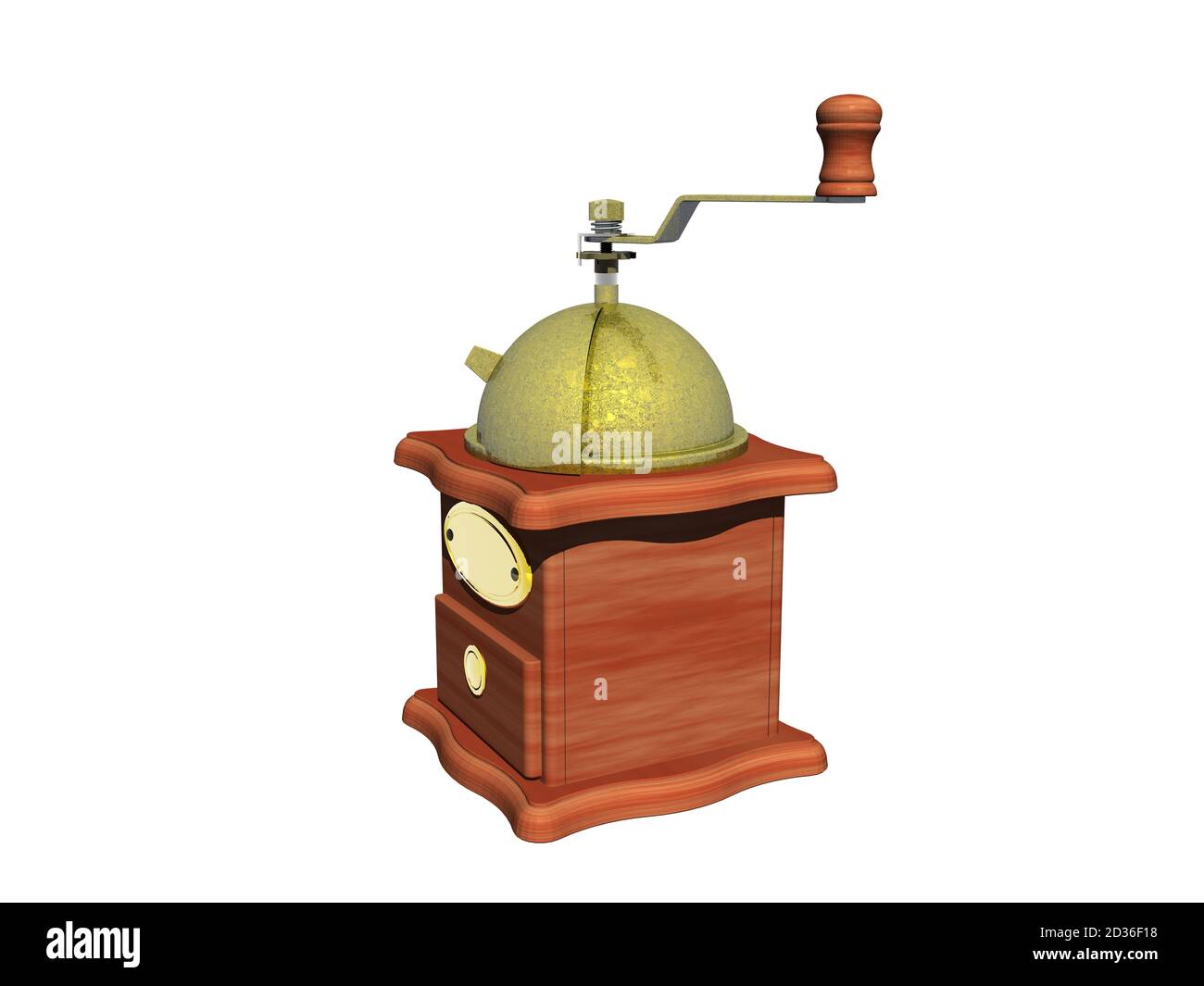 old hand-operated coffee grinder with crank Stock Photo - Alamy