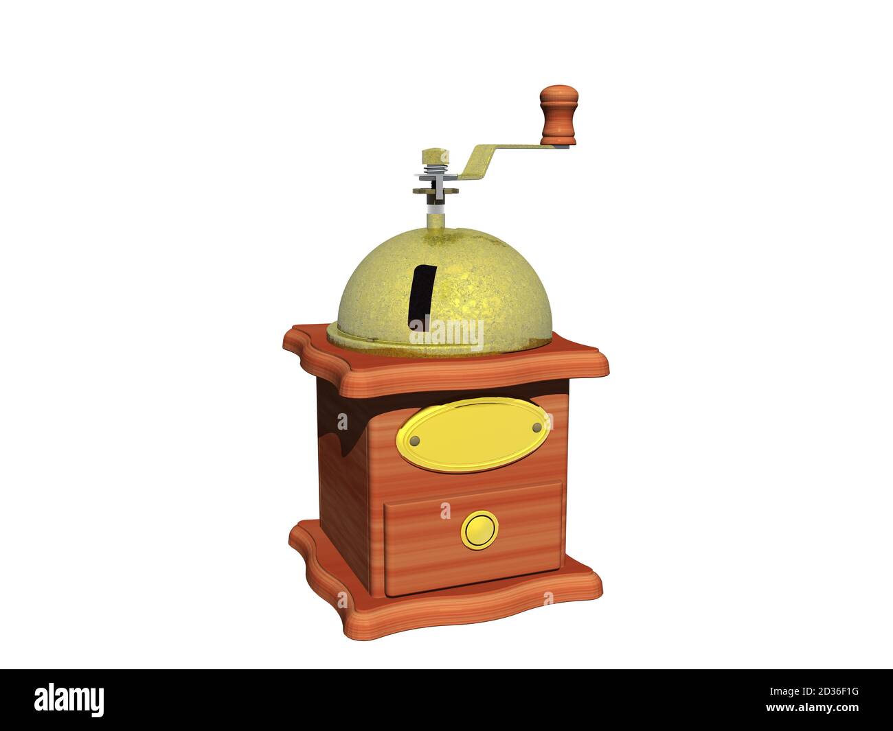 old hand-operated coffee grinder with crank Stock Photo - Alamy