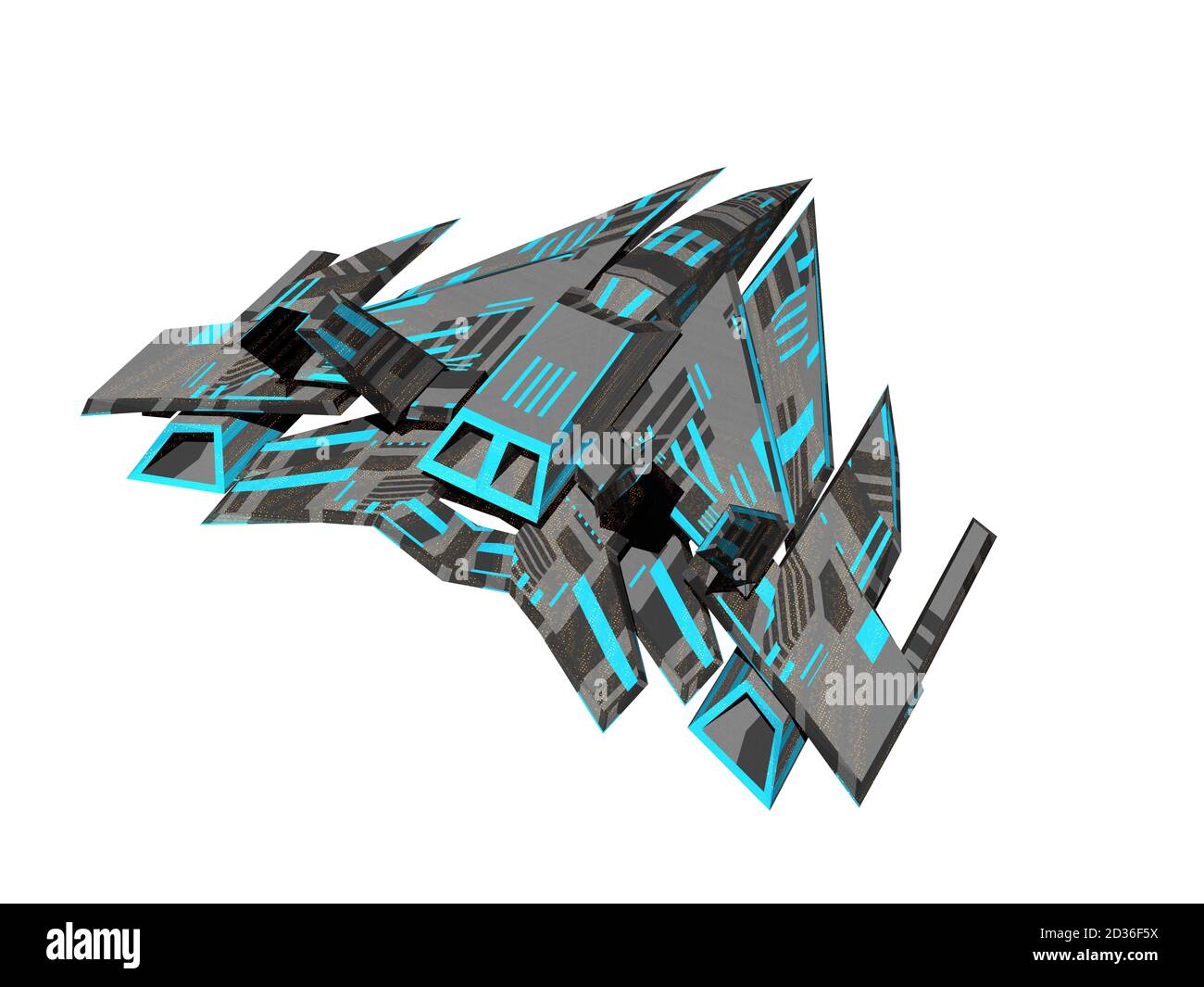 triangular armed spaceship in space Stock Photo - Alamy