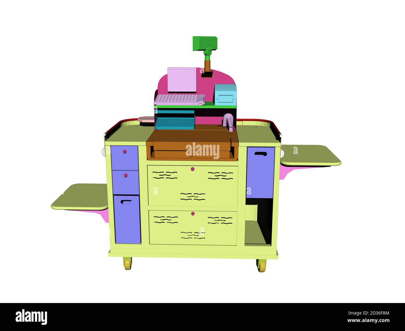 colorful counter with cash register Stock Photo - Alamy