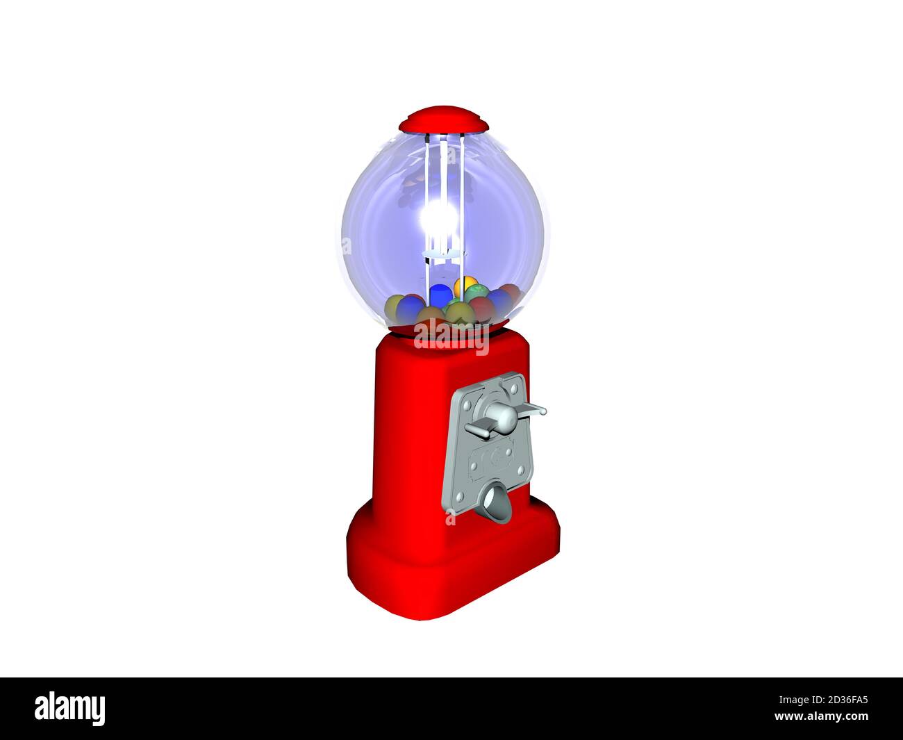 red gumball machine with glass ball Stock Photo - Alamy