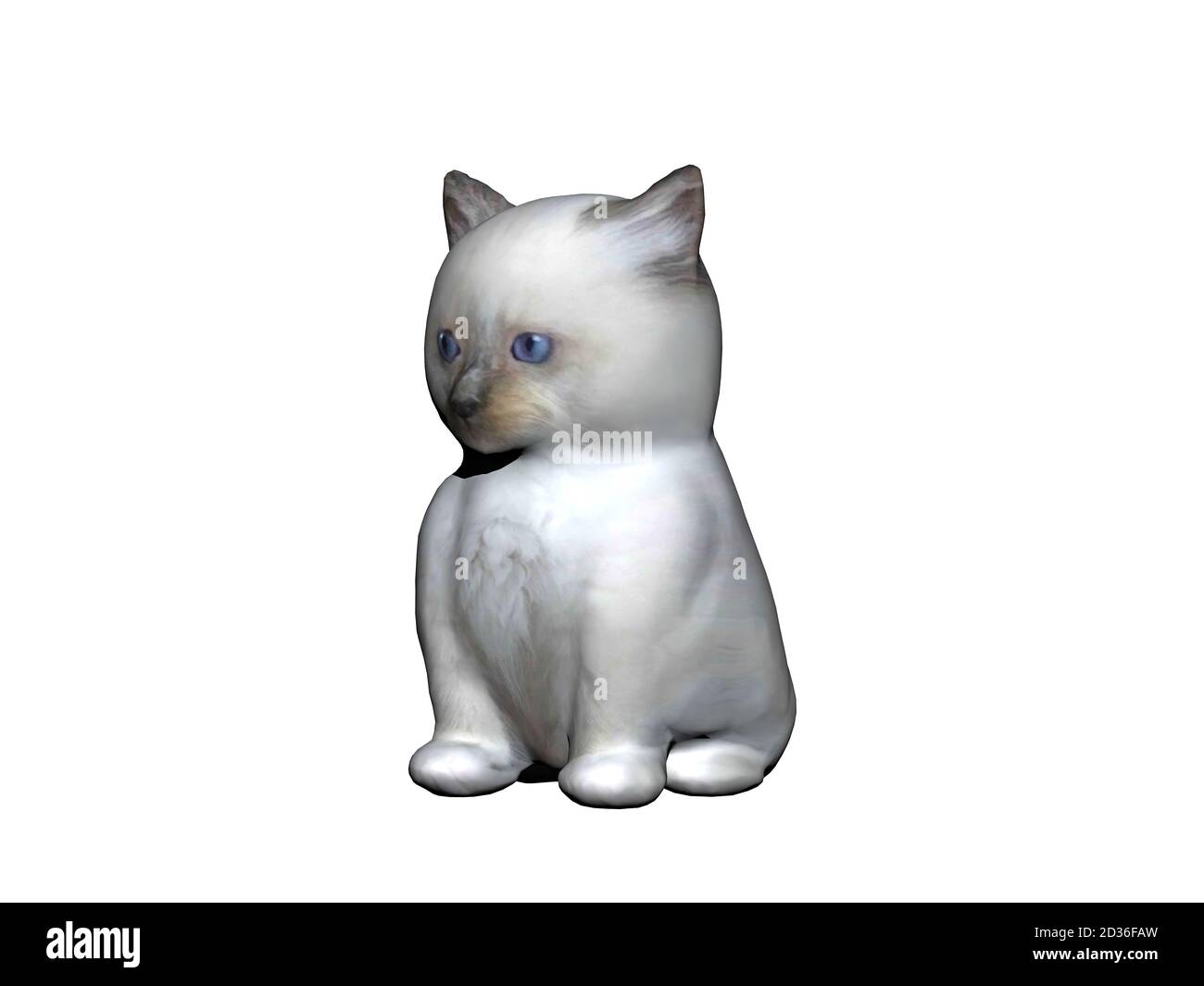 little white cat sitting Stock Photo - Alamy