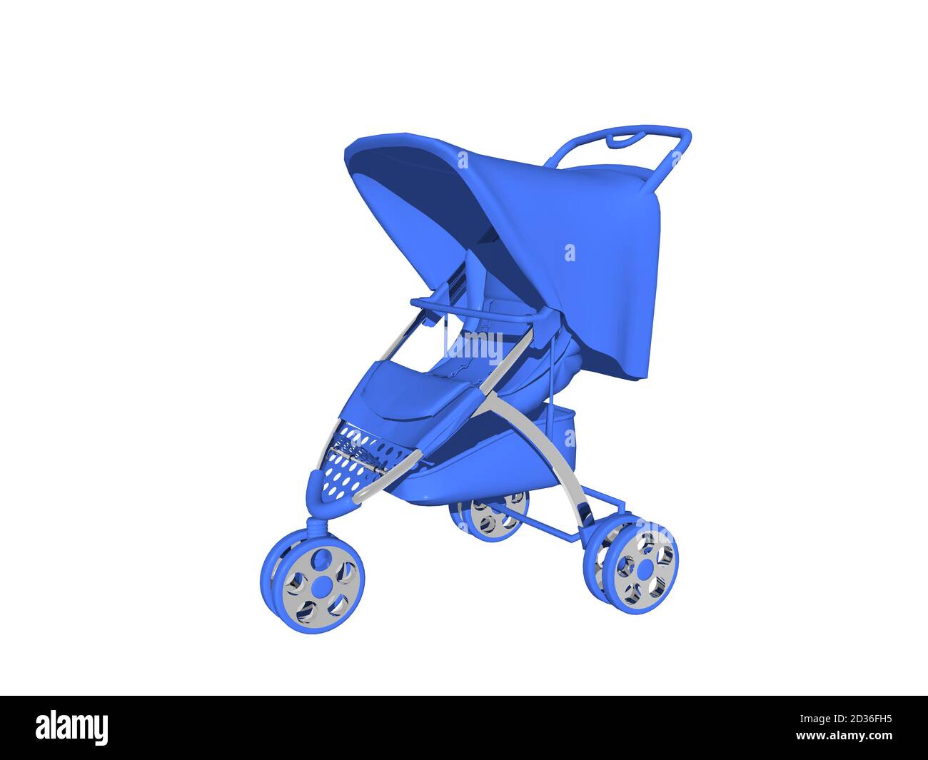 blue stroller with handle and wheels Stock Photo - Alamy