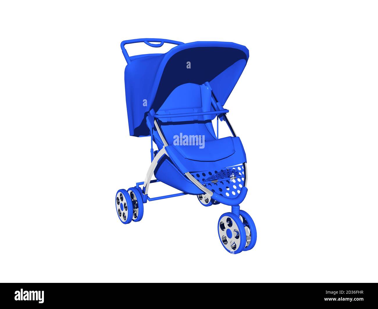 blue stroller with handle and wheels Stock Photo - Alamy