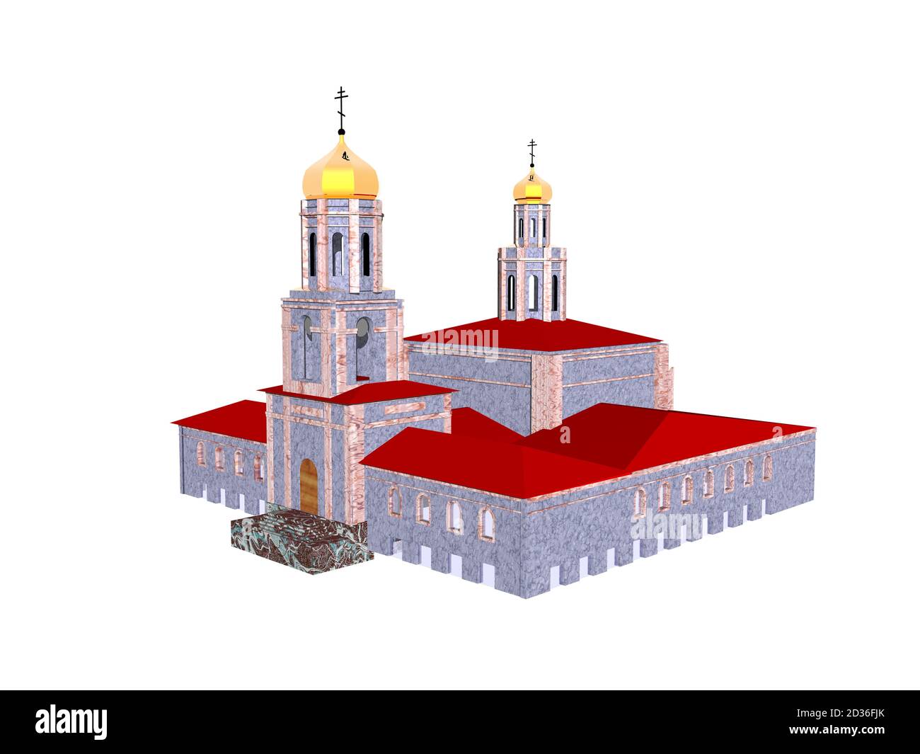 large sacral building with a red roof Stock Photo - Alamy
