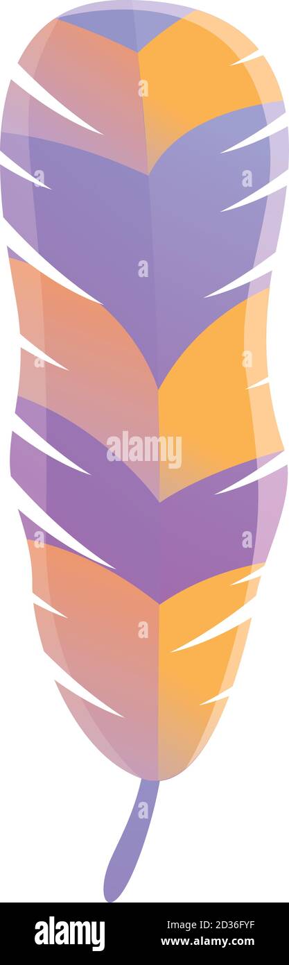 Feather icon. Cartoon of feather vector icon for web design isolated on ...