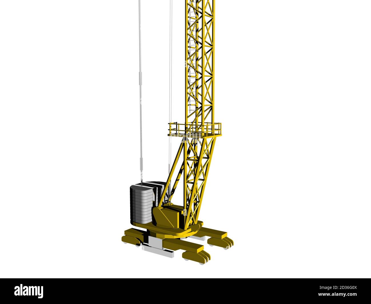 yellow construction crane with steel struts Stock Photo - Alamy