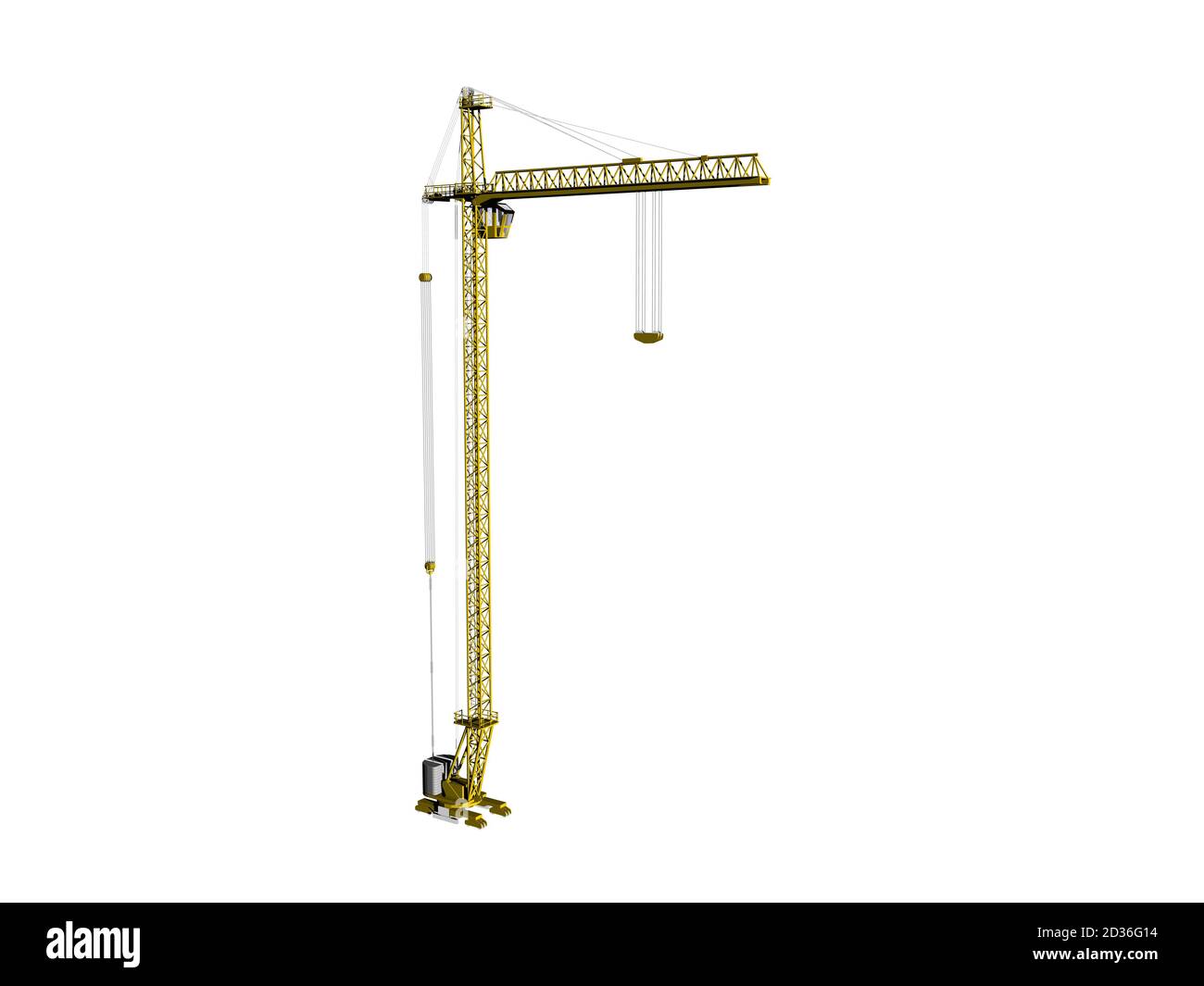 yellow construction crane with steel struts Stock Photo - Alamy