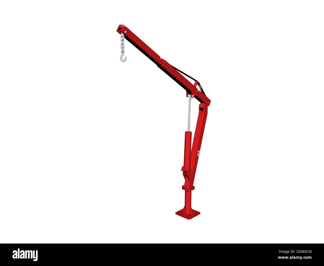 red crane with long boom Stock Photo - Alamy