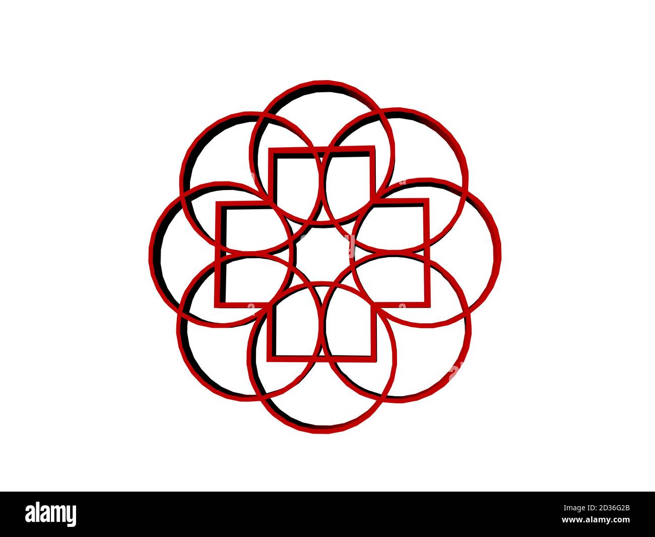 red round flowers pattern Stock Photo - Alamy