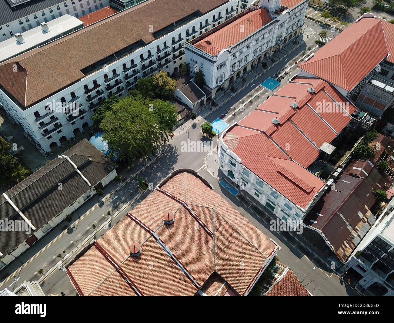 Aerial view British colonial building Stock Photo - Alamy