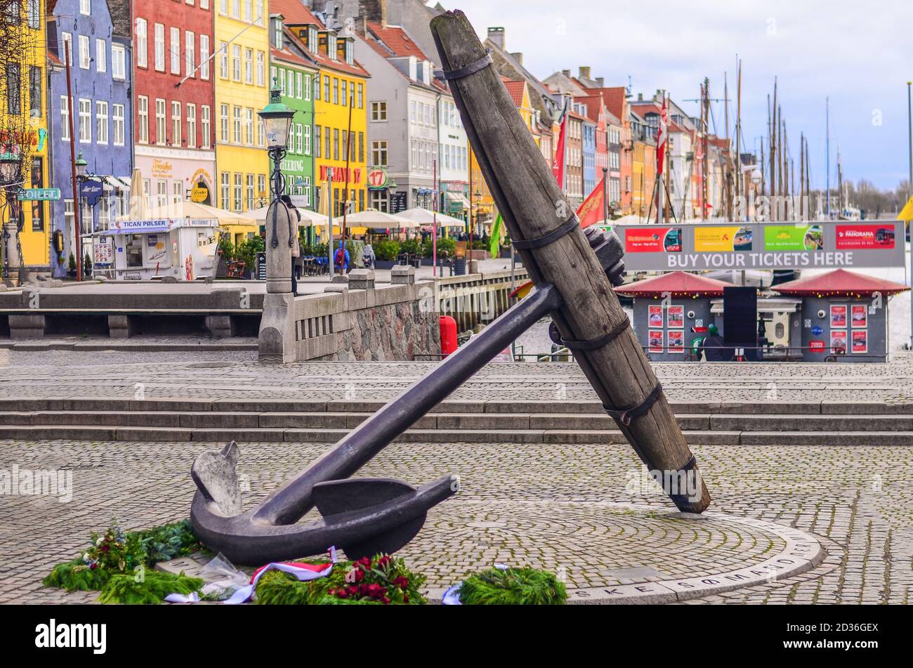 The Memorial Anchor located at the base of the Nyhavn canal, adjacent ...