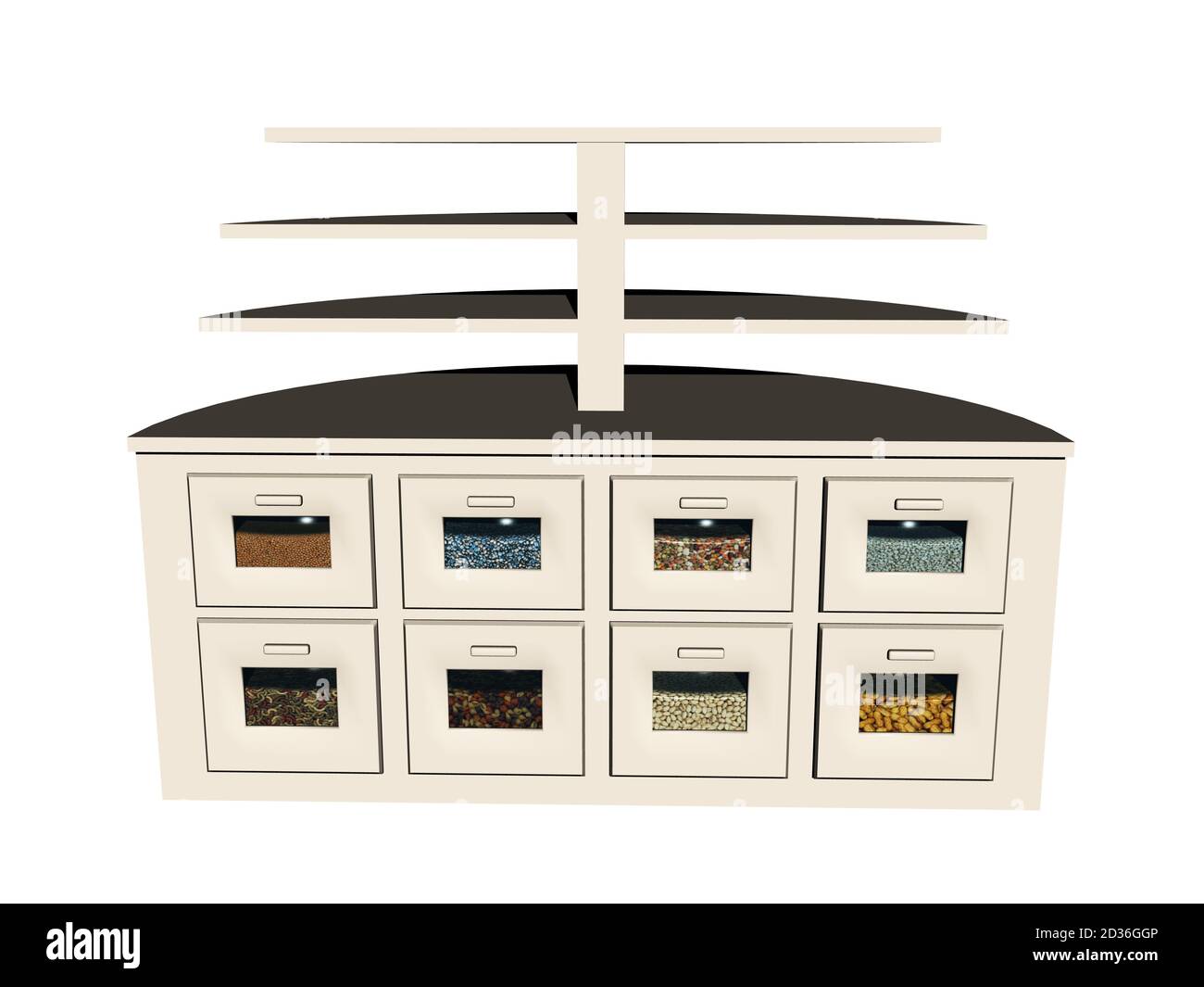 old-fashioned kitchenette with drawers Stock Photo - Alamy