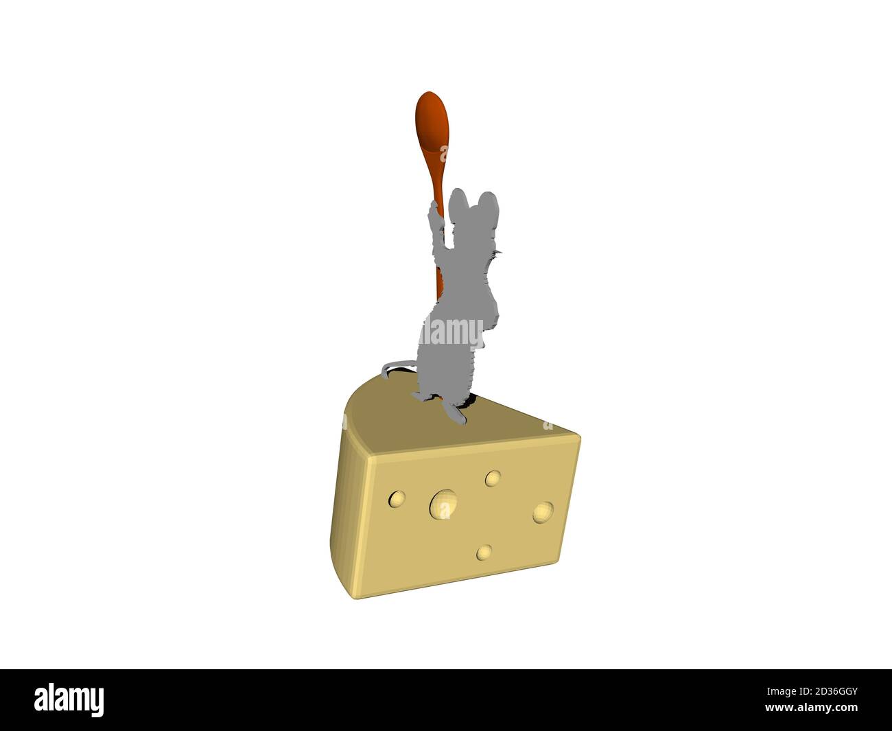 Cartoon mouse sitting on corner of cheese Stock Photo - Alamy