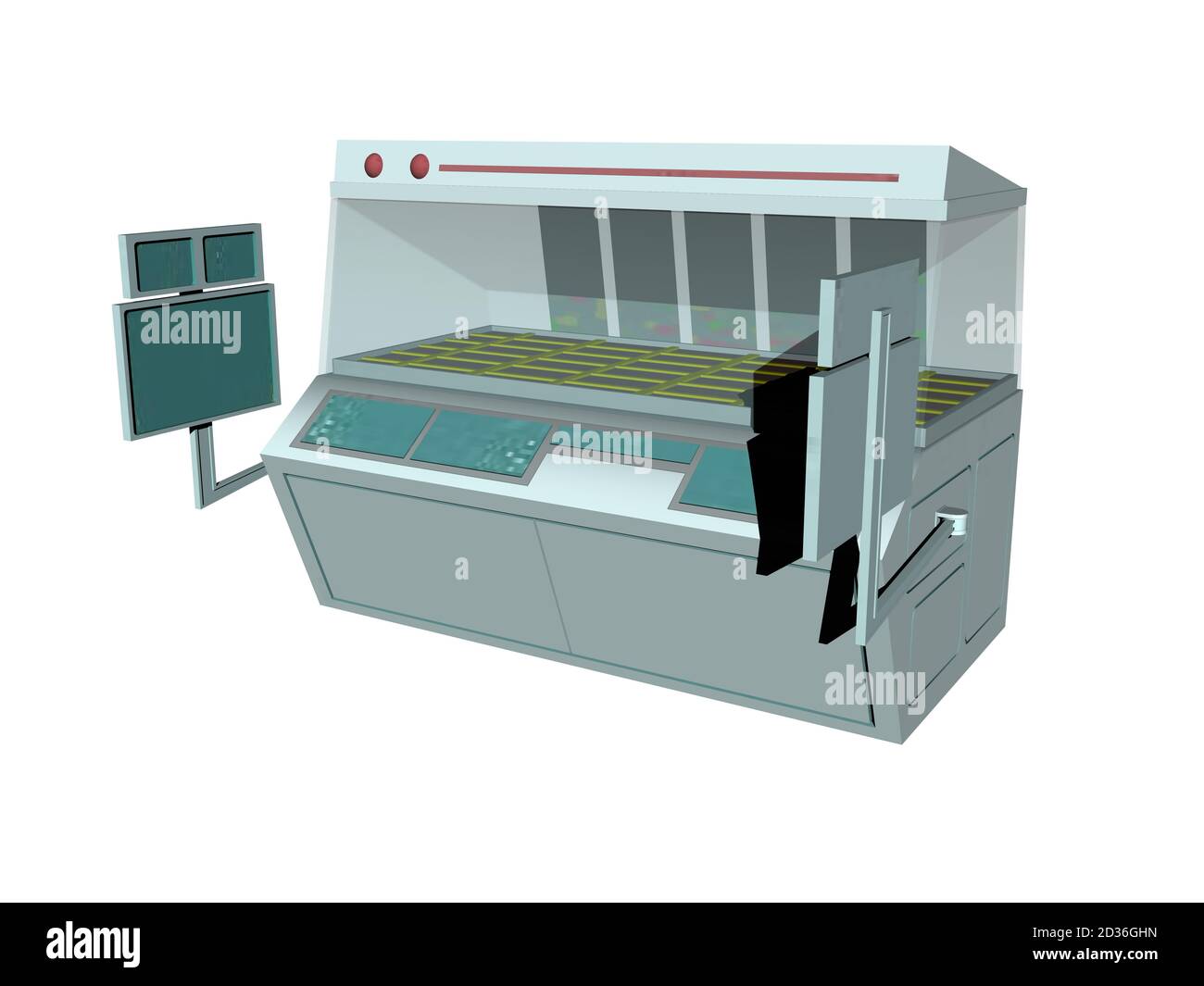 Gene database in the laboratory with an examination table Stock Photo ...