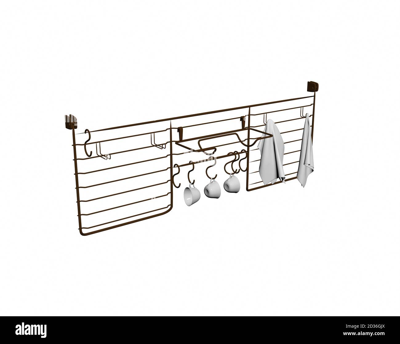 metallic wall-mounted drying rack for cups Stock Photo - Alamy