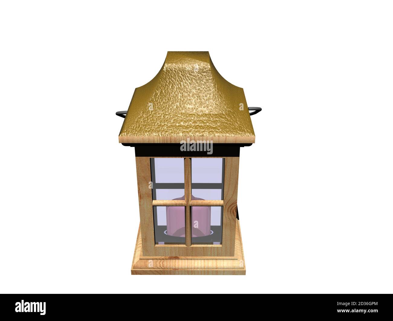 metallic lantern with handle and candle Stock Photo - Alamy